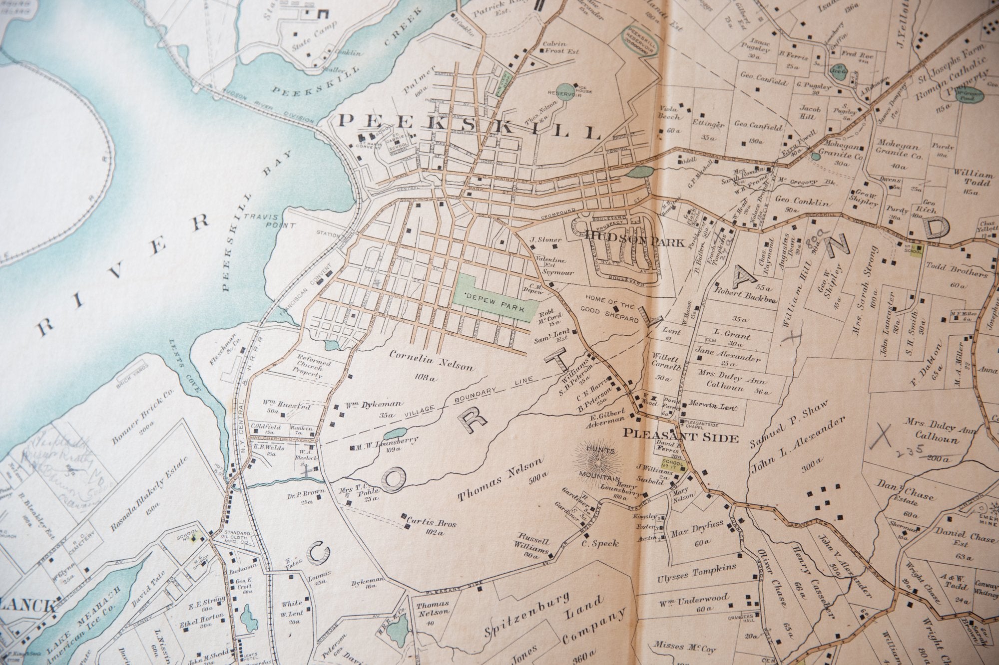 Antique Peekskill, Cortlandt, Yorktown New York Map