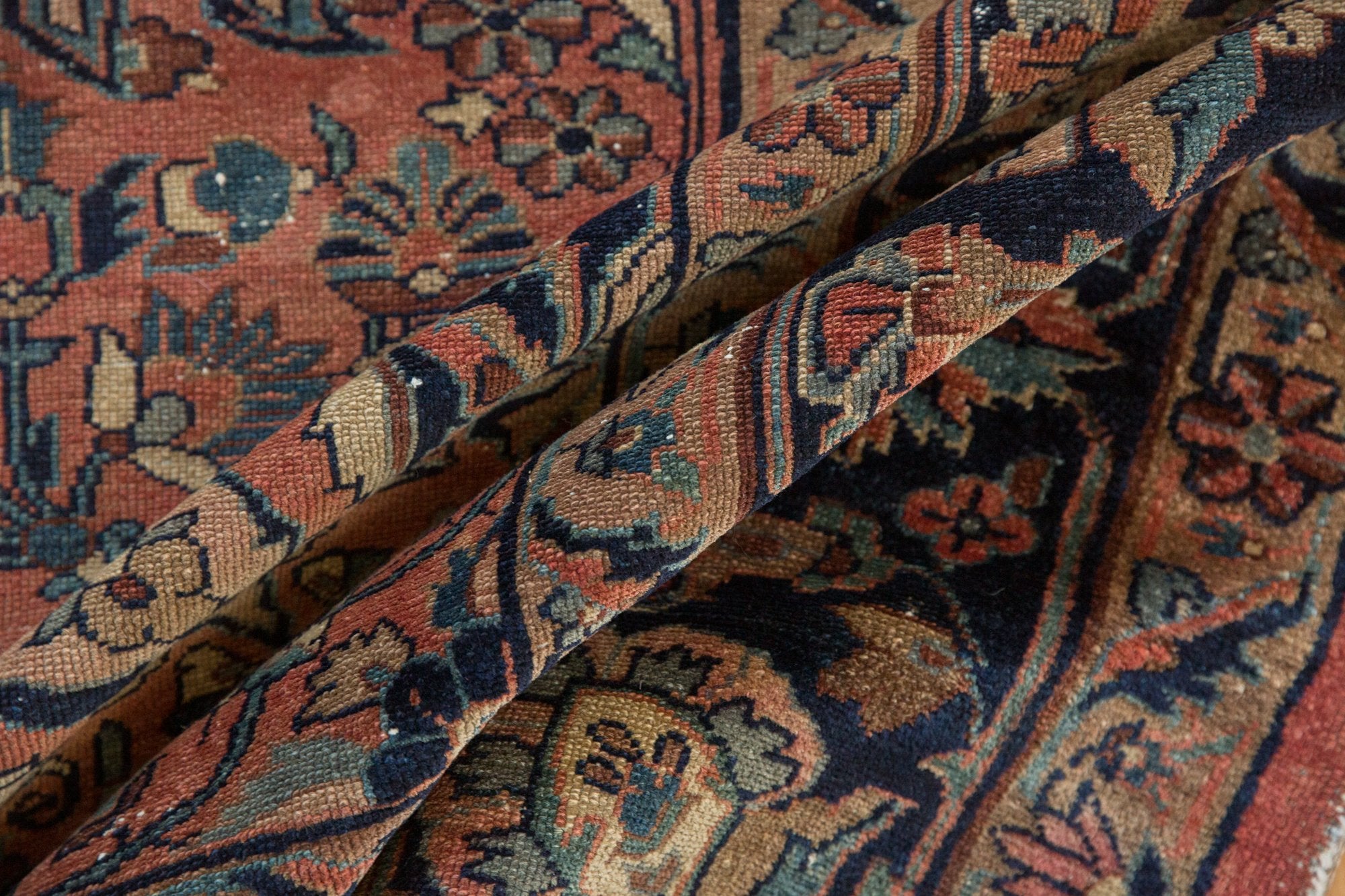 Vintage Lilihan Persian Carpet 9'1" x 12'2" | Pink, Blue | 1930s