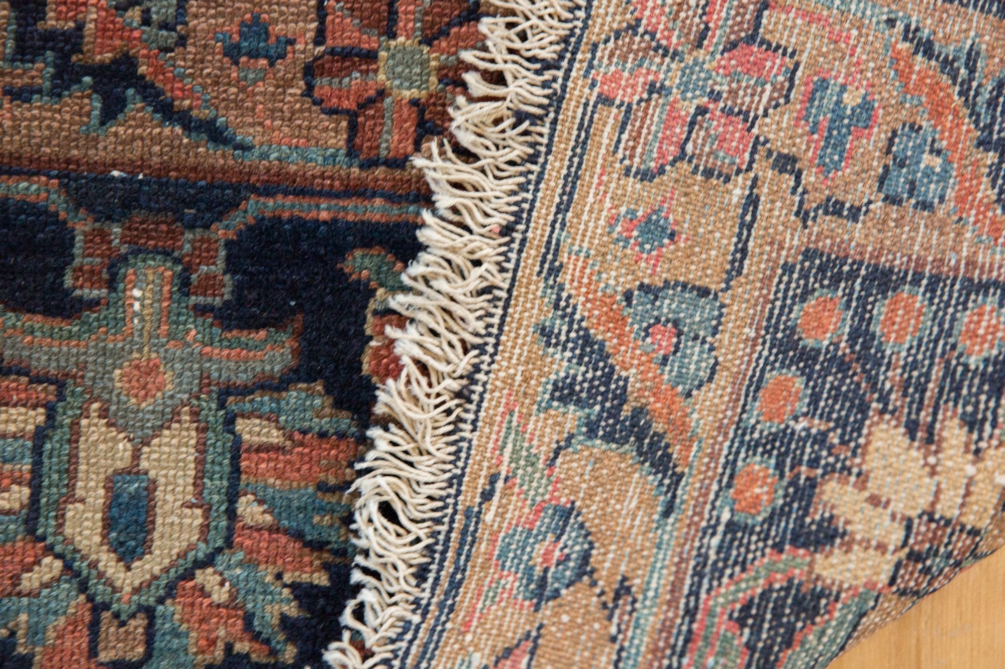 Vintage Lilihan Persian Carpet 9'1" x 12'2" | Pink, Blue | 1930s