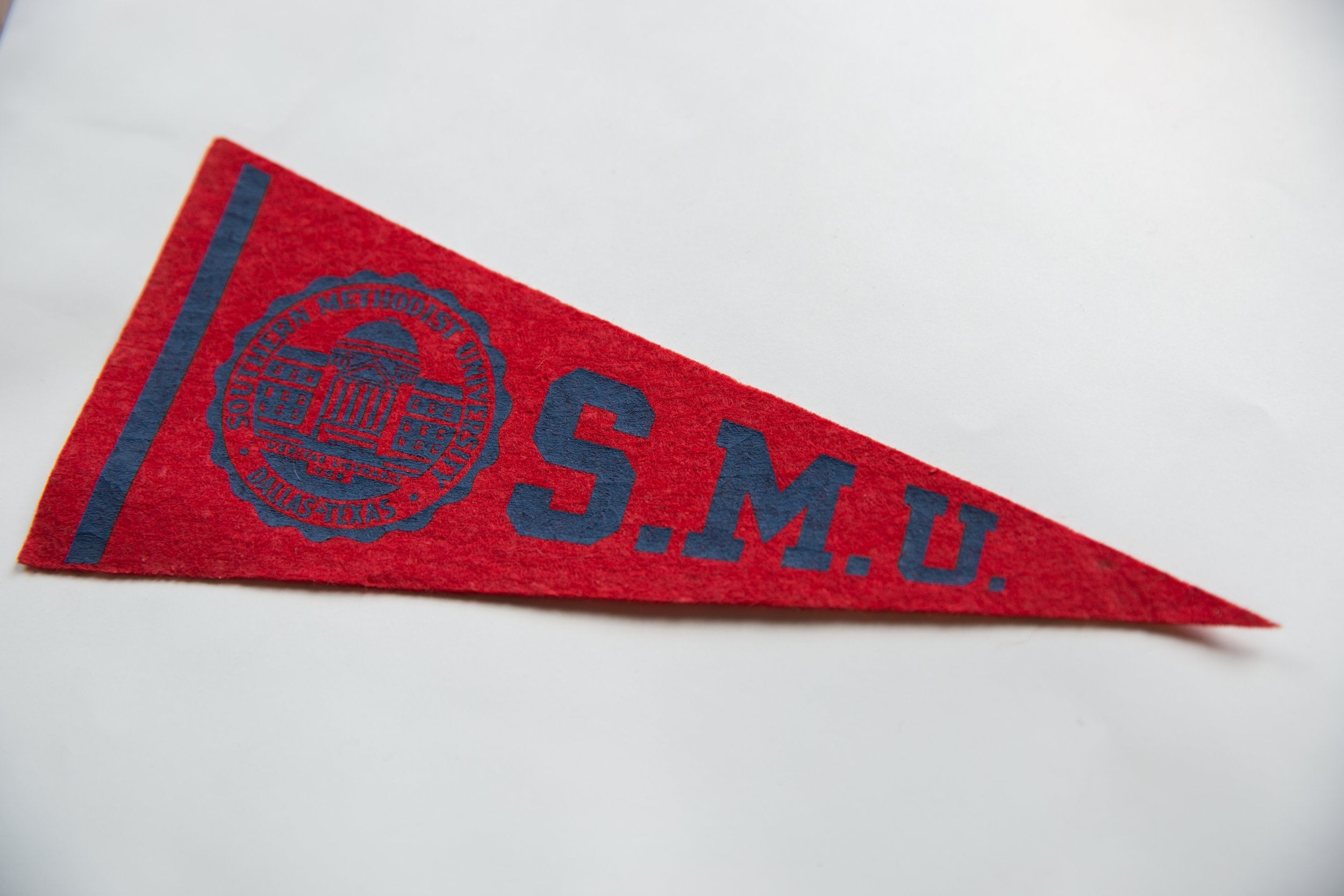 Vintage SMU Felt Flag