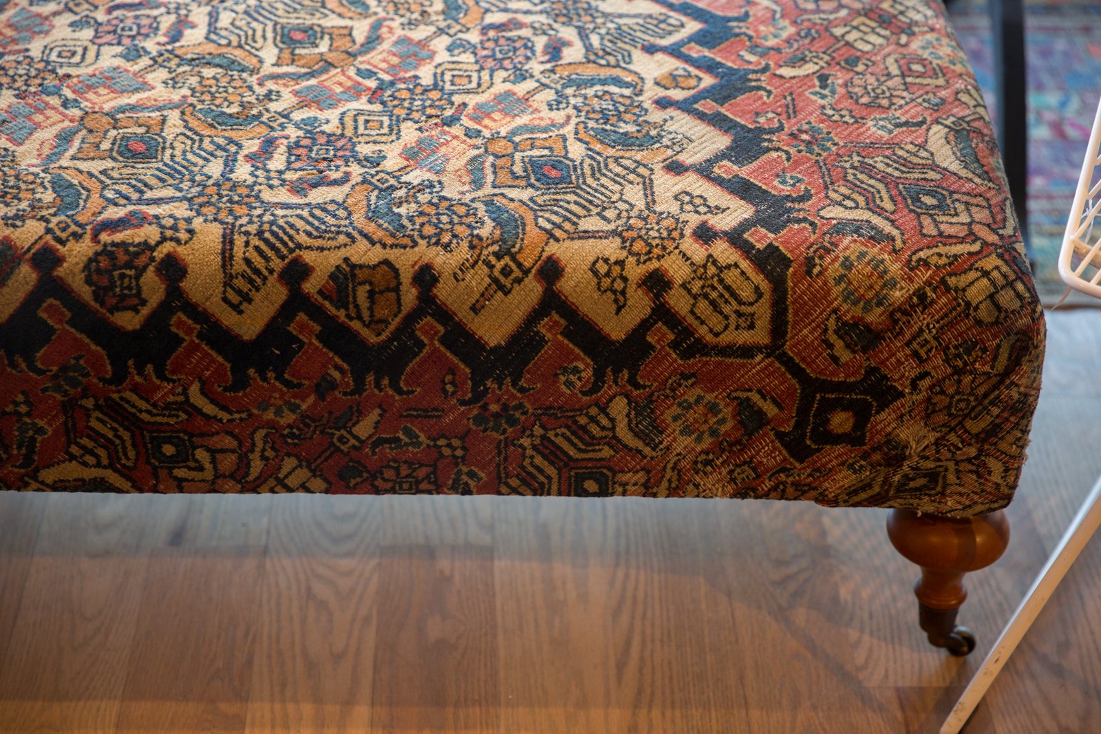 Antique Persian Rug Ottoman Coffee Table – Item #AS6865D0000A