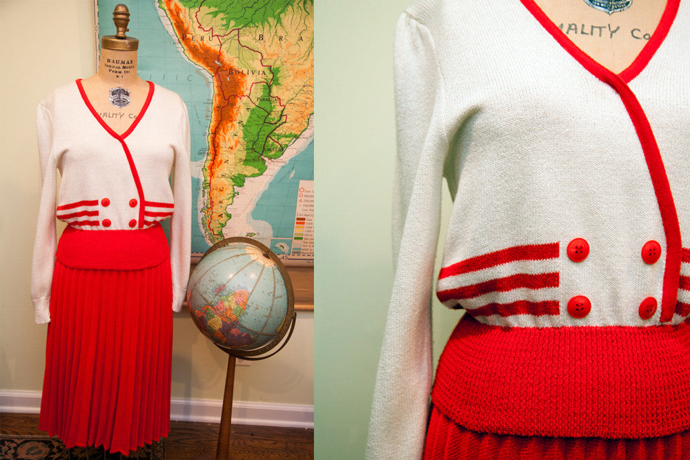 Vintage 70s Preppy Schoolgirl Outfit // by JJ Martin // Size S - M