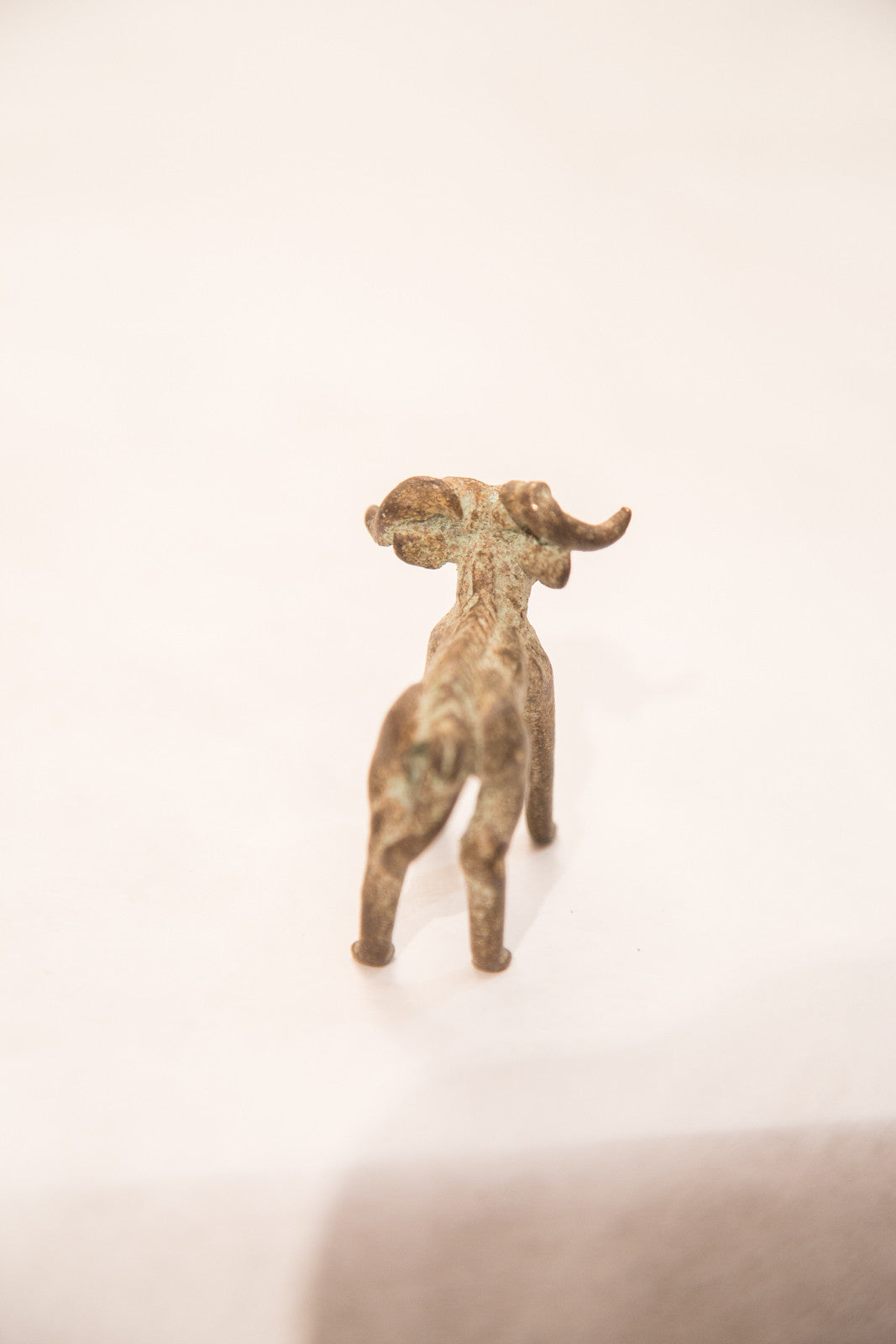 Vintage Oxidized Ram Curled Horn Bronze Gold Weight