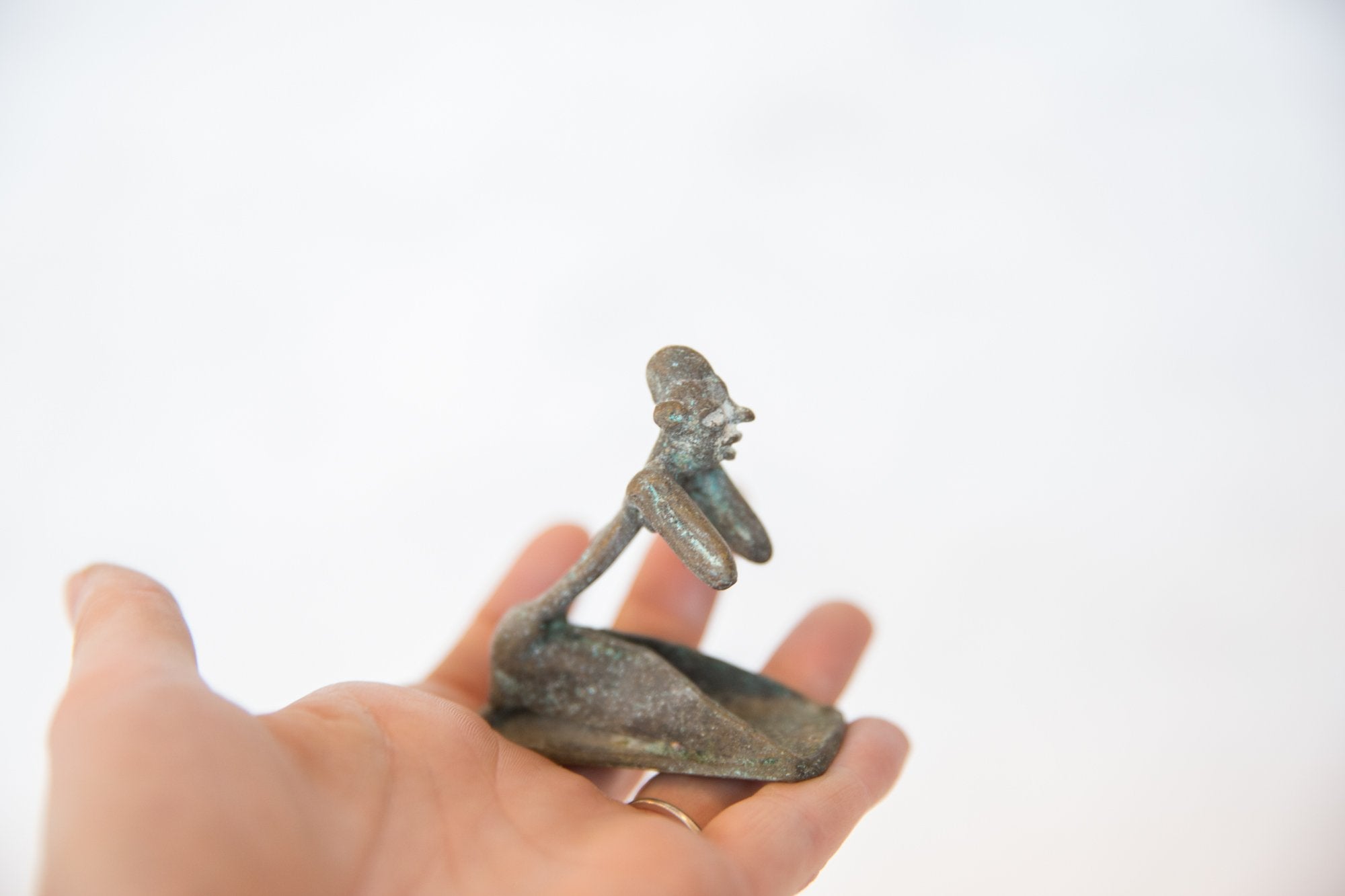 Vintage African Oxidized Copper Person Posing