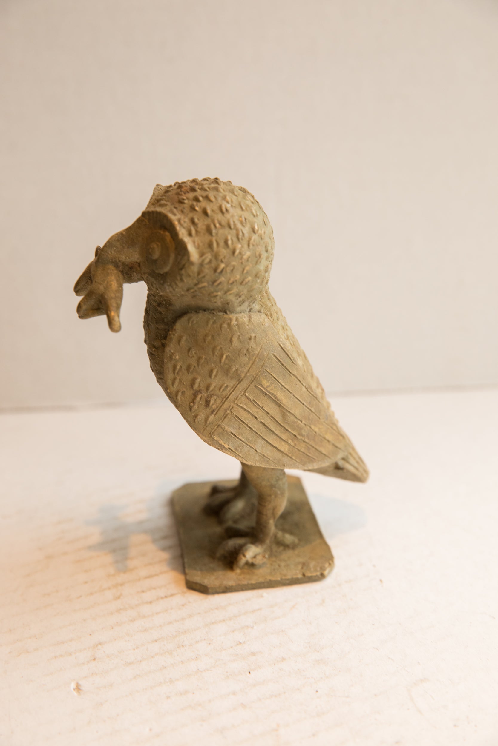 Vintage African Owl with Rat Sculpture – Item #ab01866