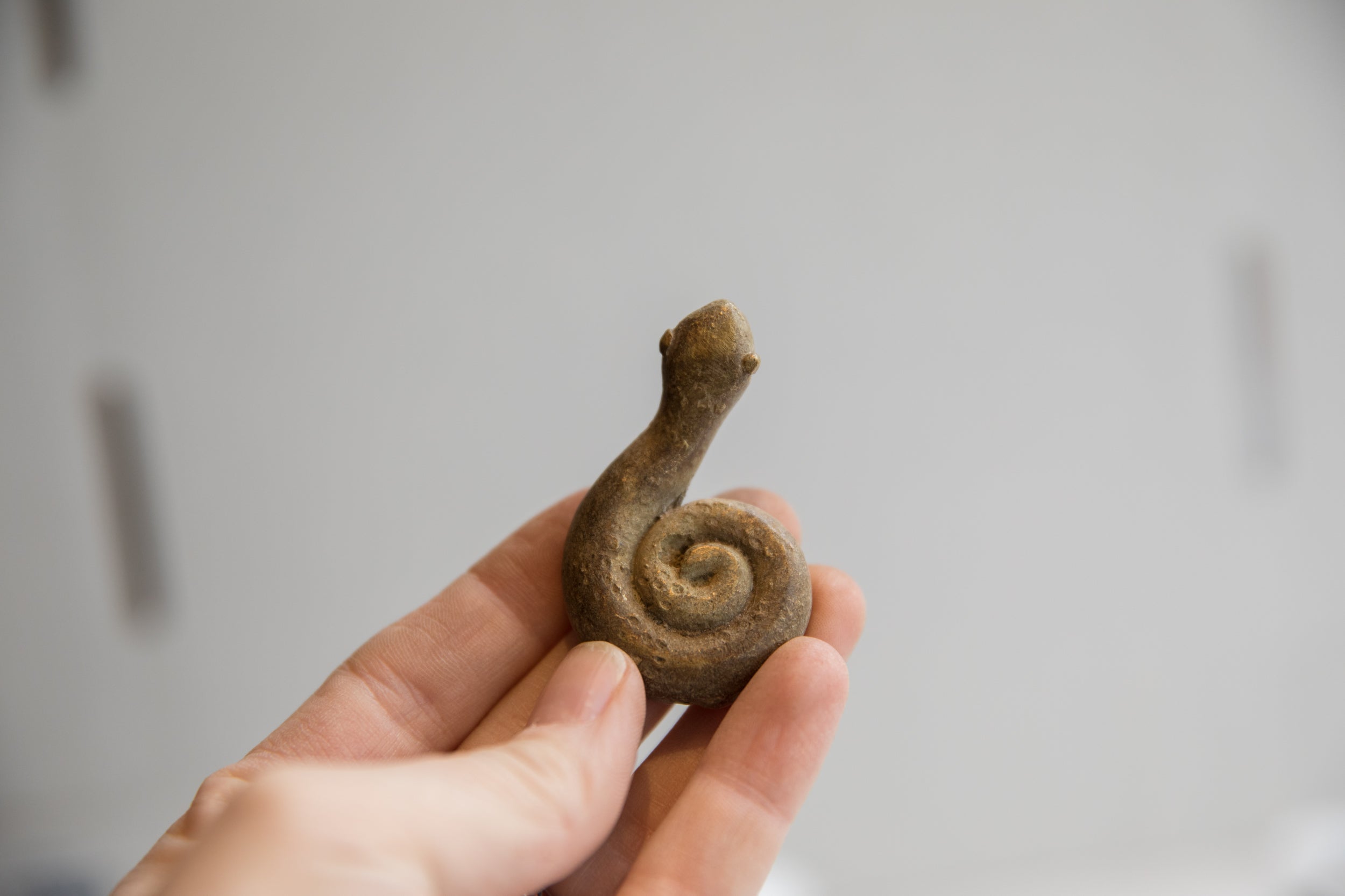 Vintage African Curled Snake Figurine