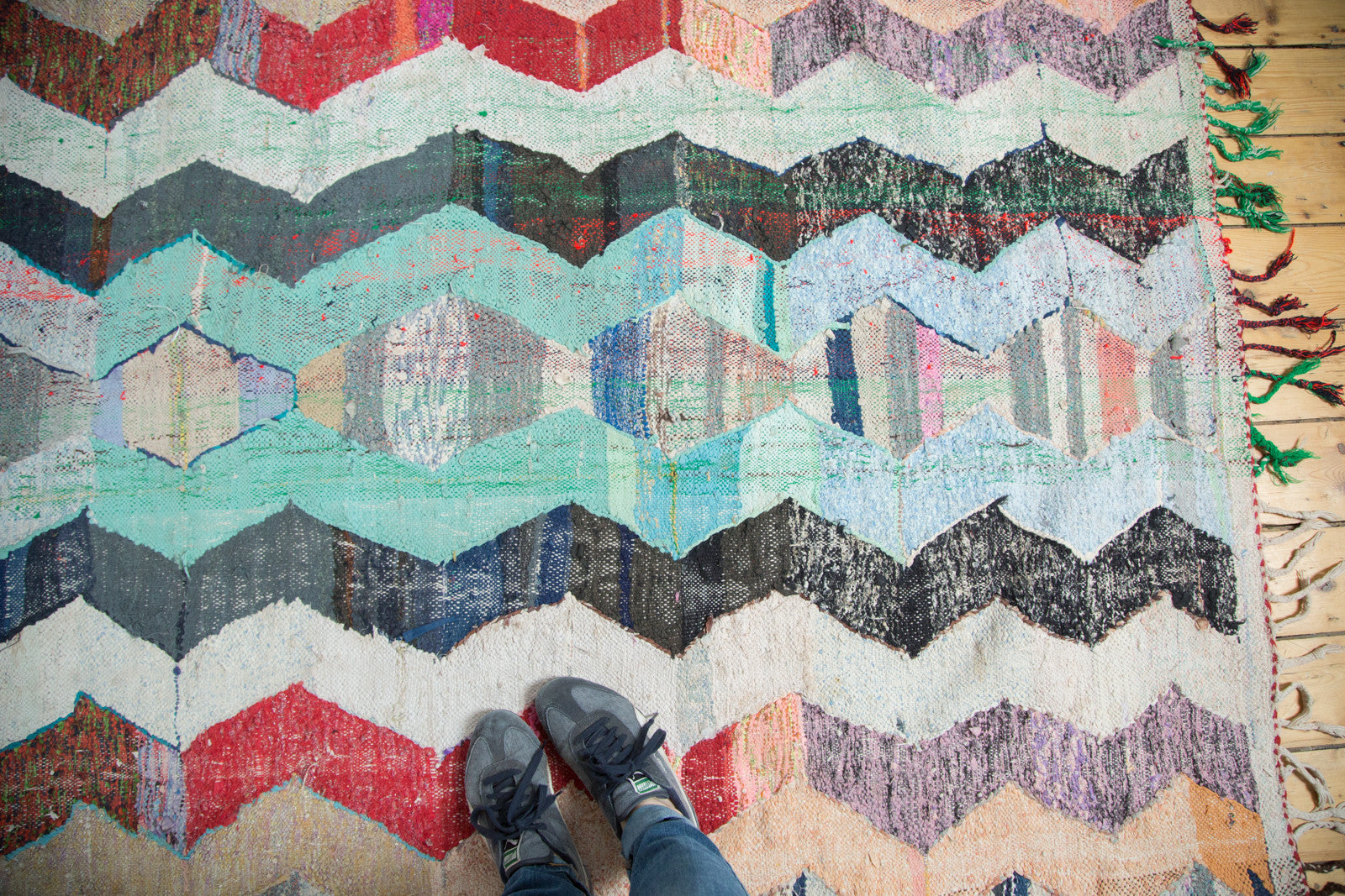 5.5x9.5 Vintage Rag Rug Carpet