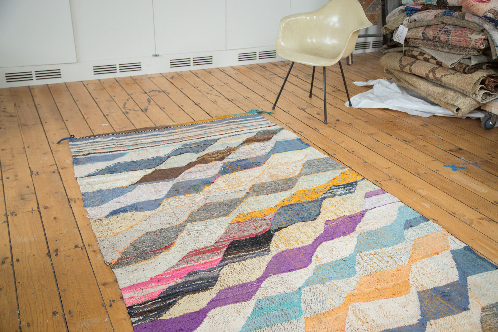 5x9.5 Vintage Rag Rug Carpet