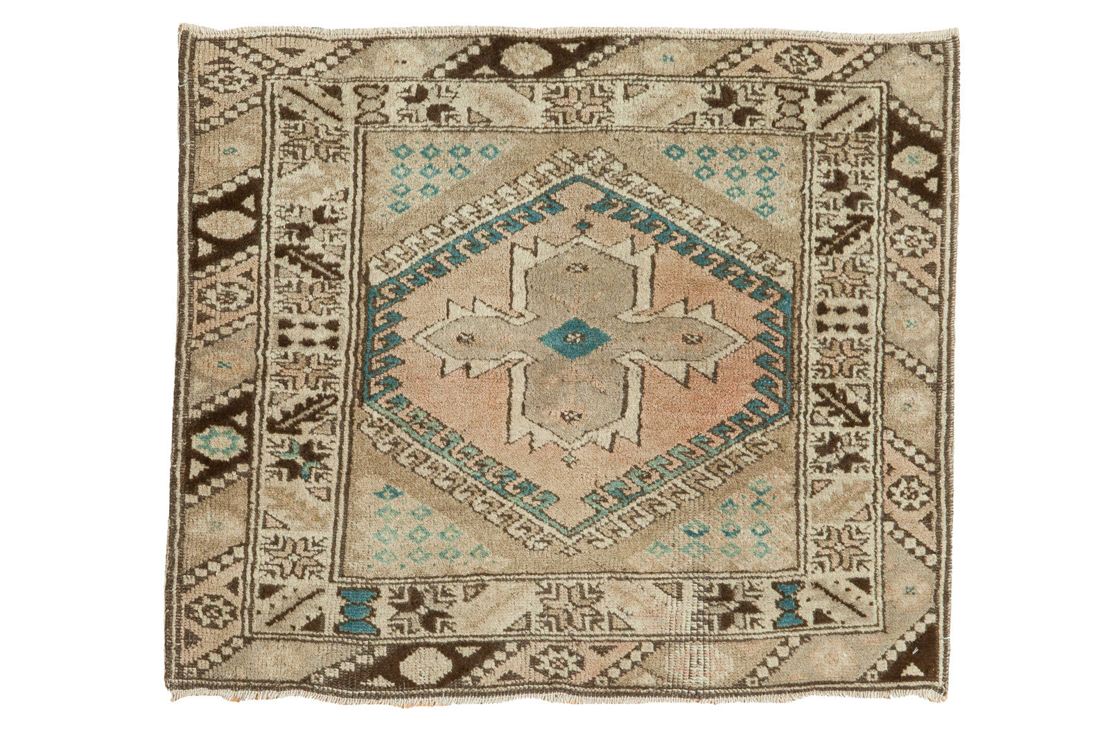 3x3 Vintage Oushak Square Rug