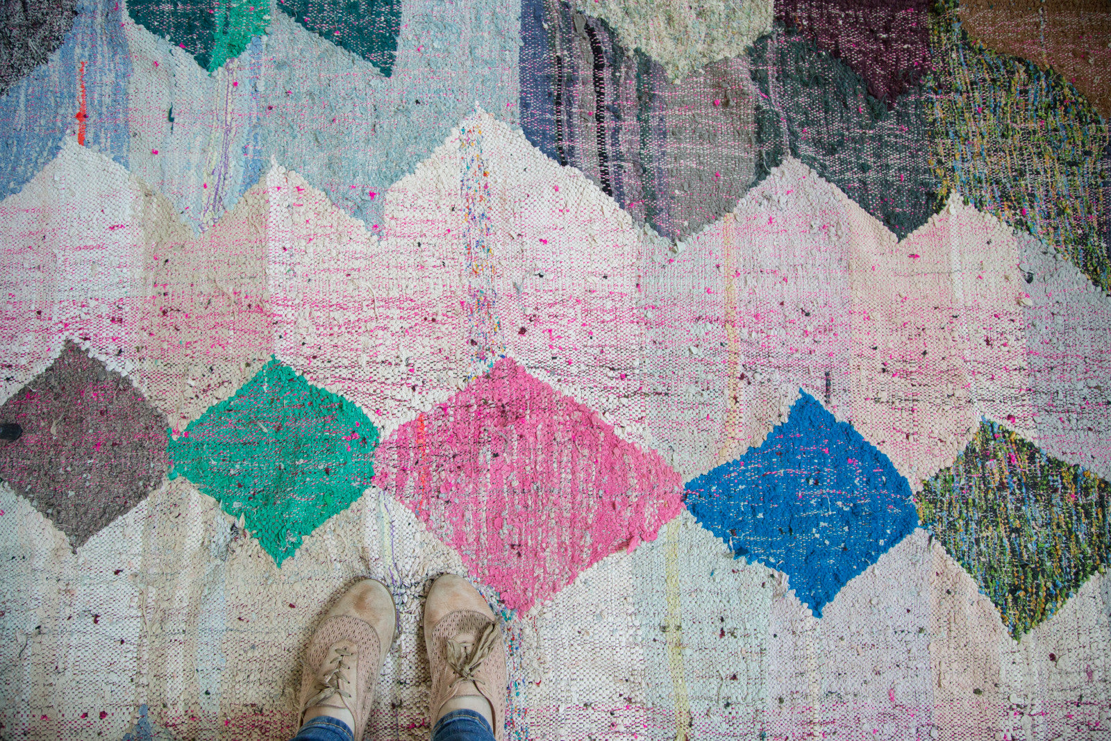 5.5x9 Vintage Rag Rug Carpet