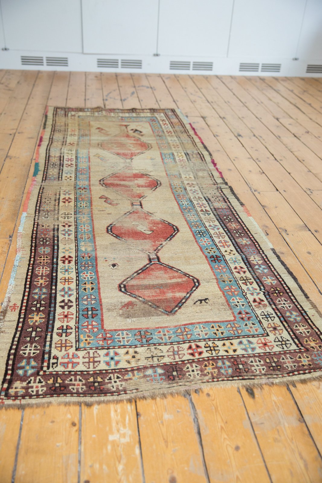 3.5x9 Antique Caucasian Rug Runner