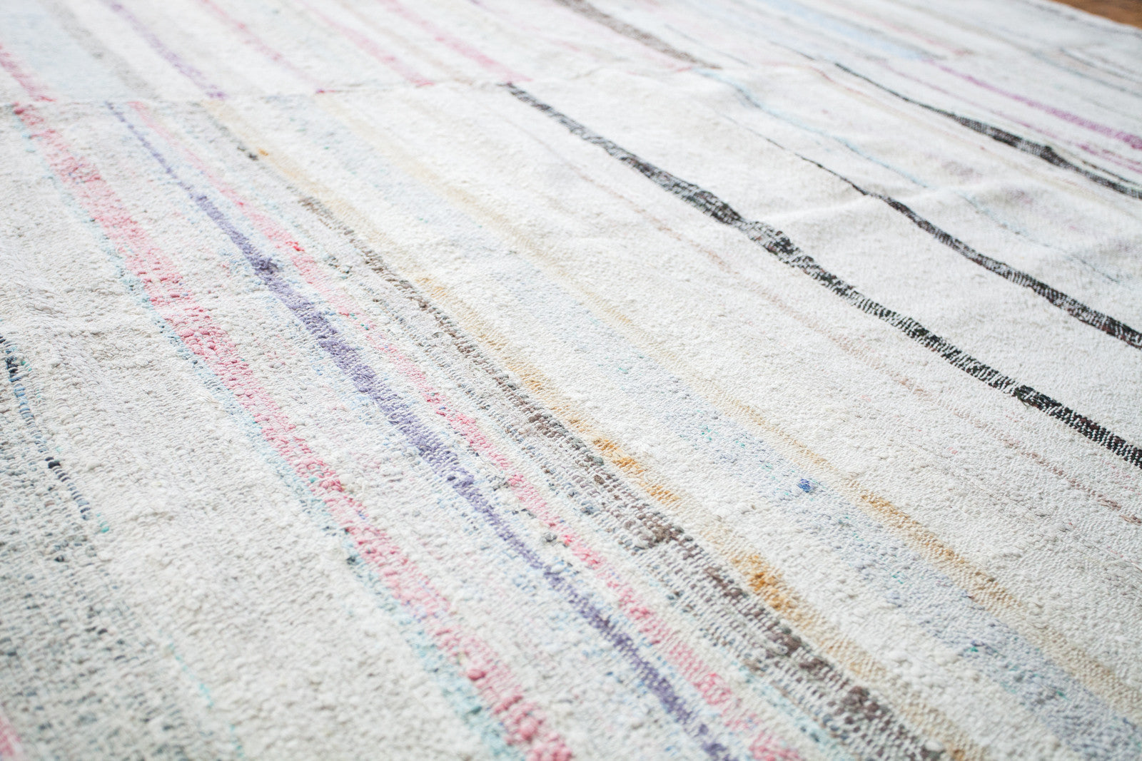 8x8.5 Vintage Rag Rug Carpet