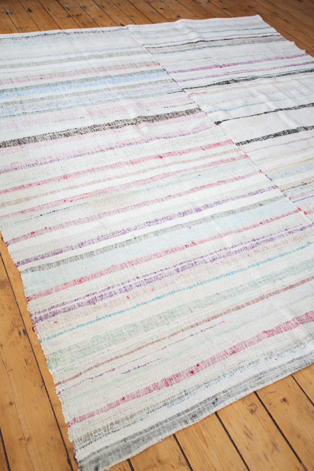 8x8.5 Vintage Rag Rug Carpet