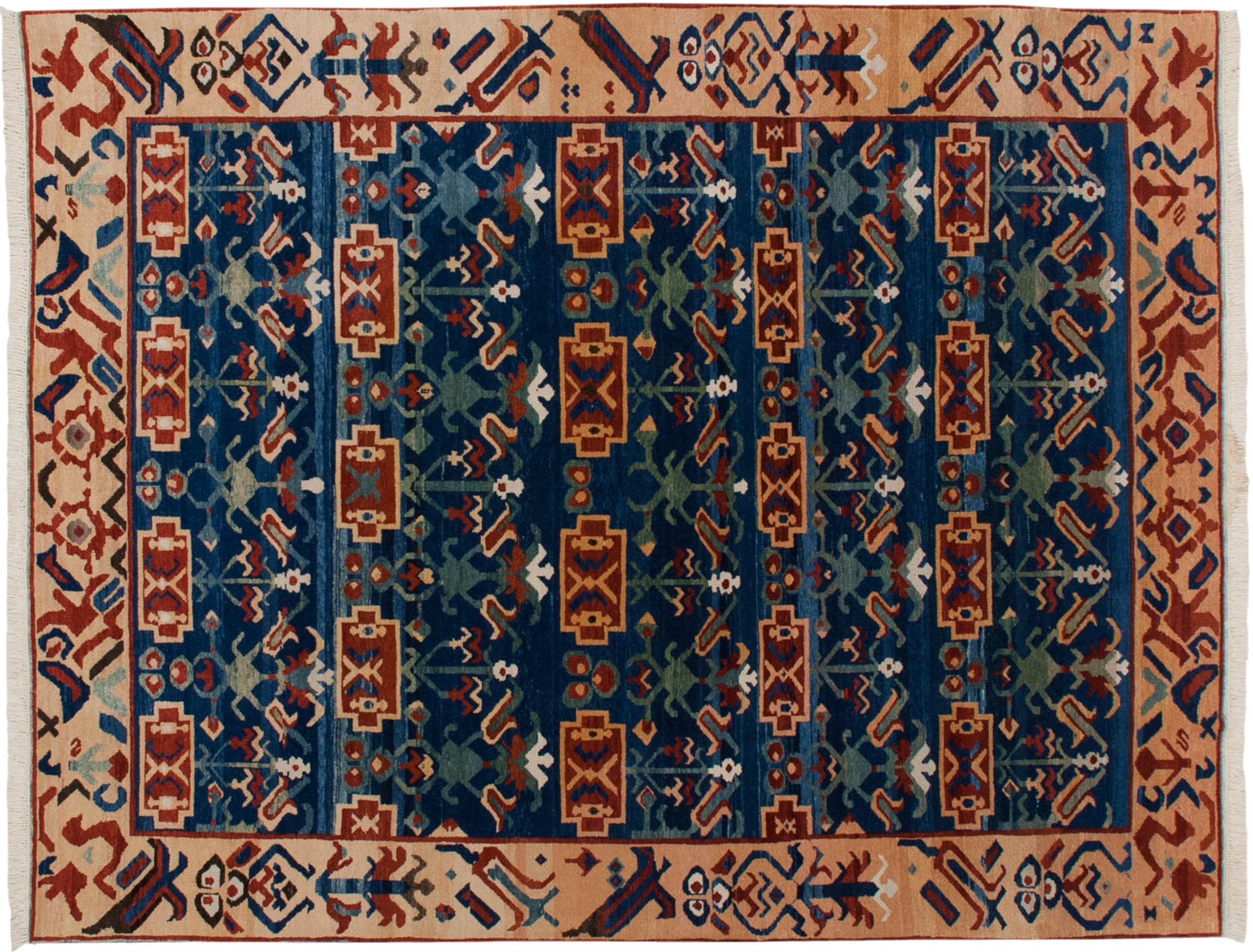 8x10 Vintage Turkish Azeri Design Carpet / ONH item mc001429