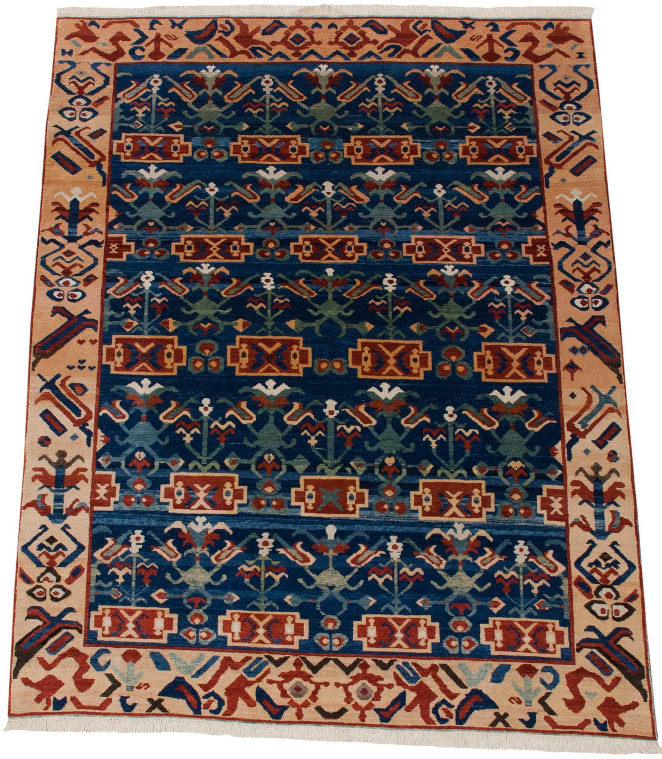 8x10 Vintage Turkish Azeri Design Carpet / ONH item mc001429