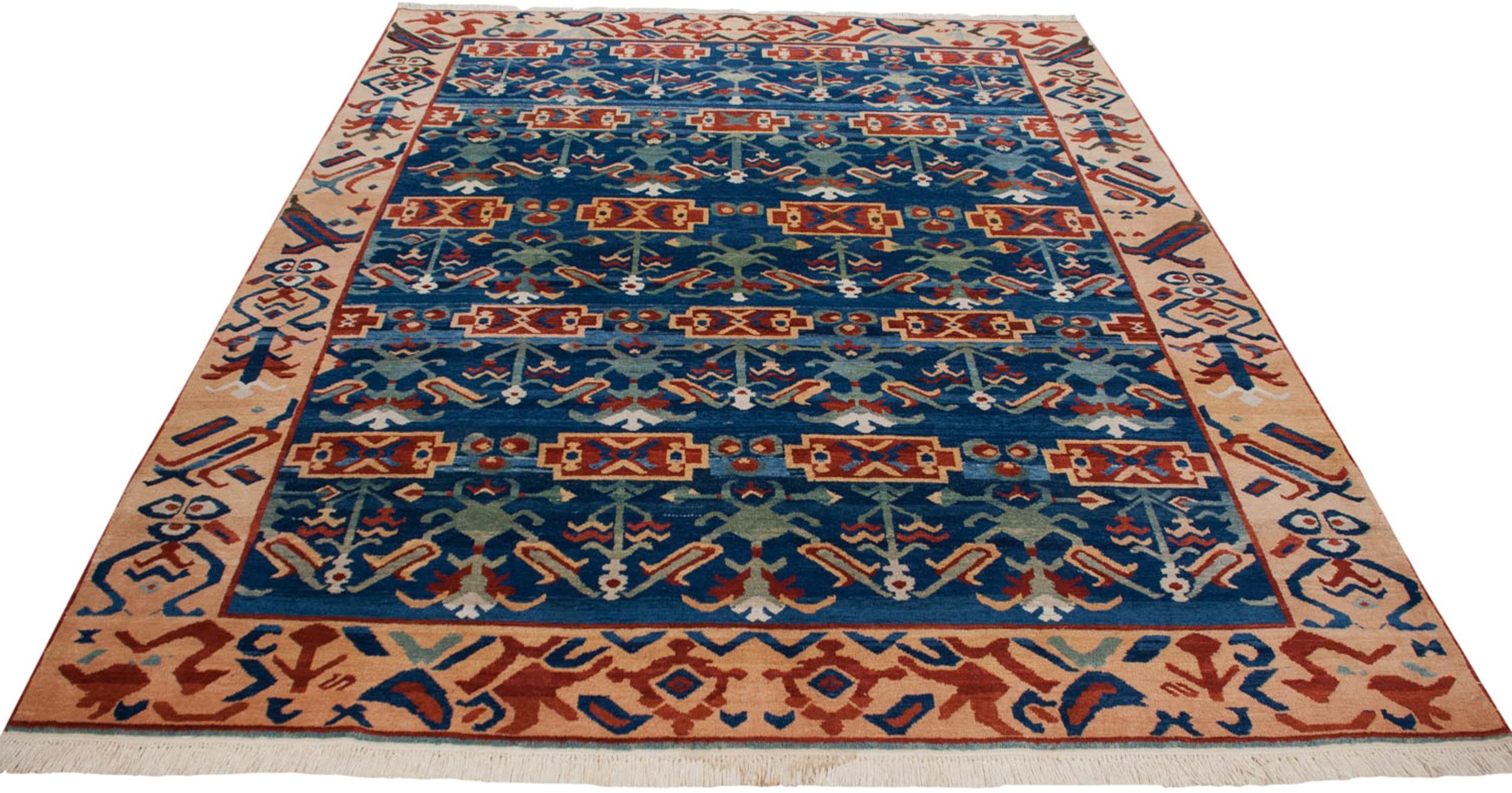 8x10 Vintage Turkish Azeri Design Carpet / ONH item mc001429
