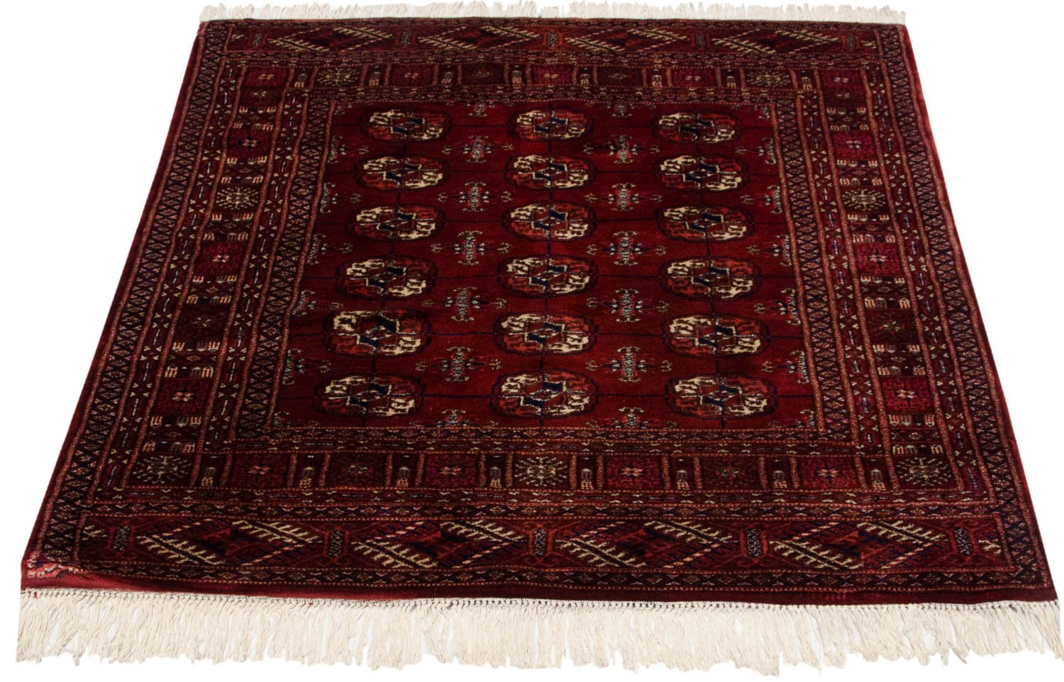 4x4 Vintage Fine Bokhara Square Rug