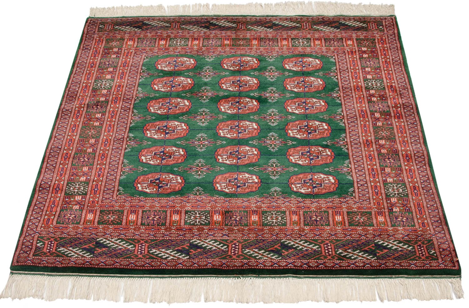 4x4 Vintage Fine Bokhara Square Rug / ONH item mc001694