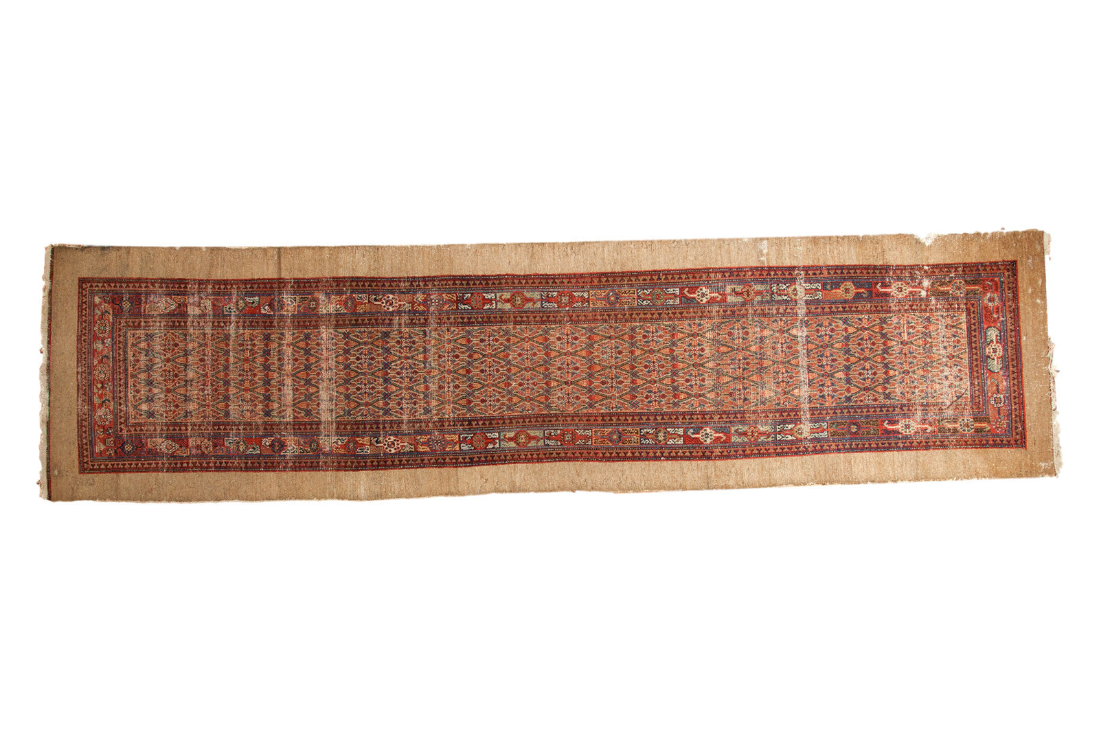 3.5x14.5 Vintage Camel Hamadan Rug Runner