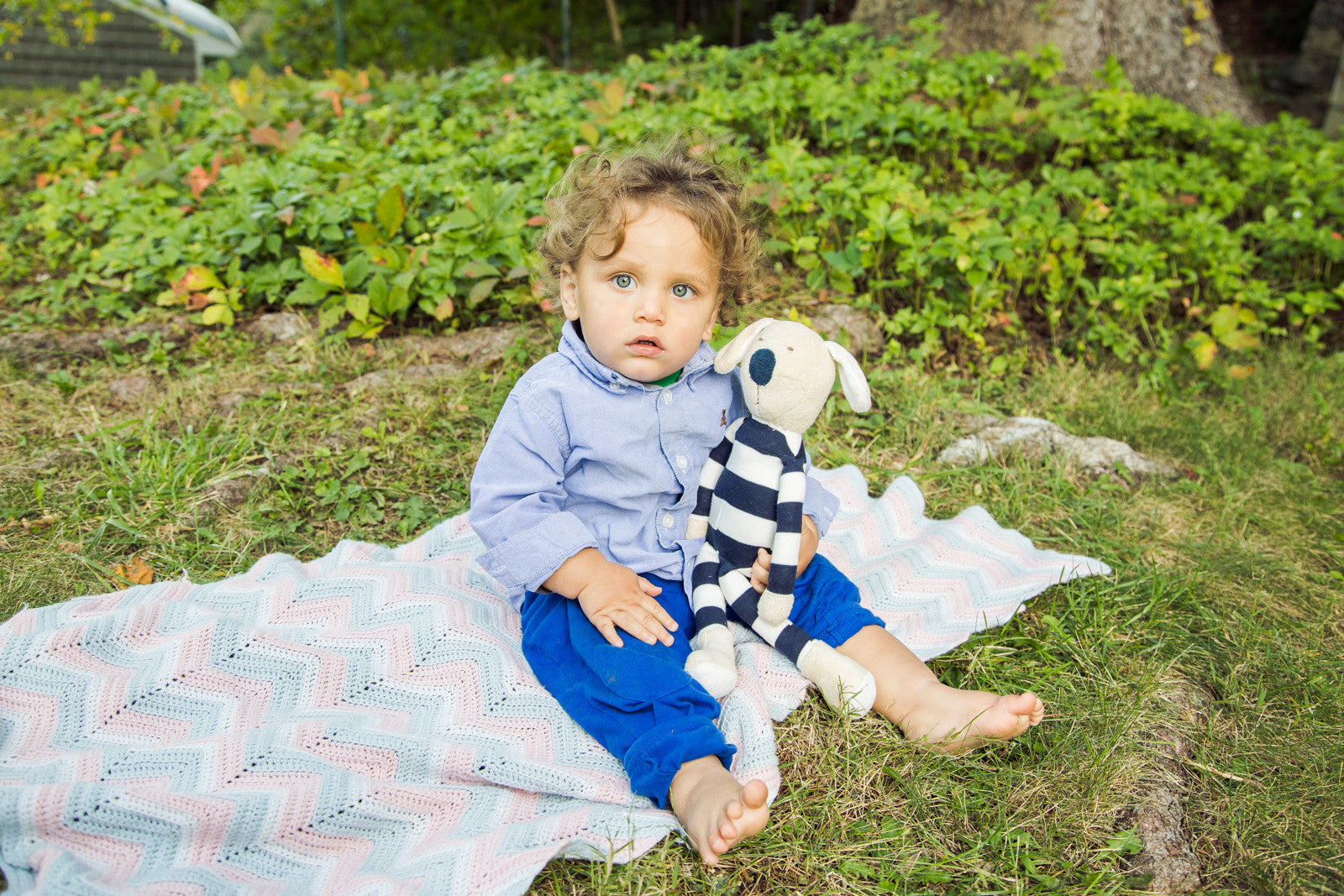 Natural Kids Toy Dog in Stripes