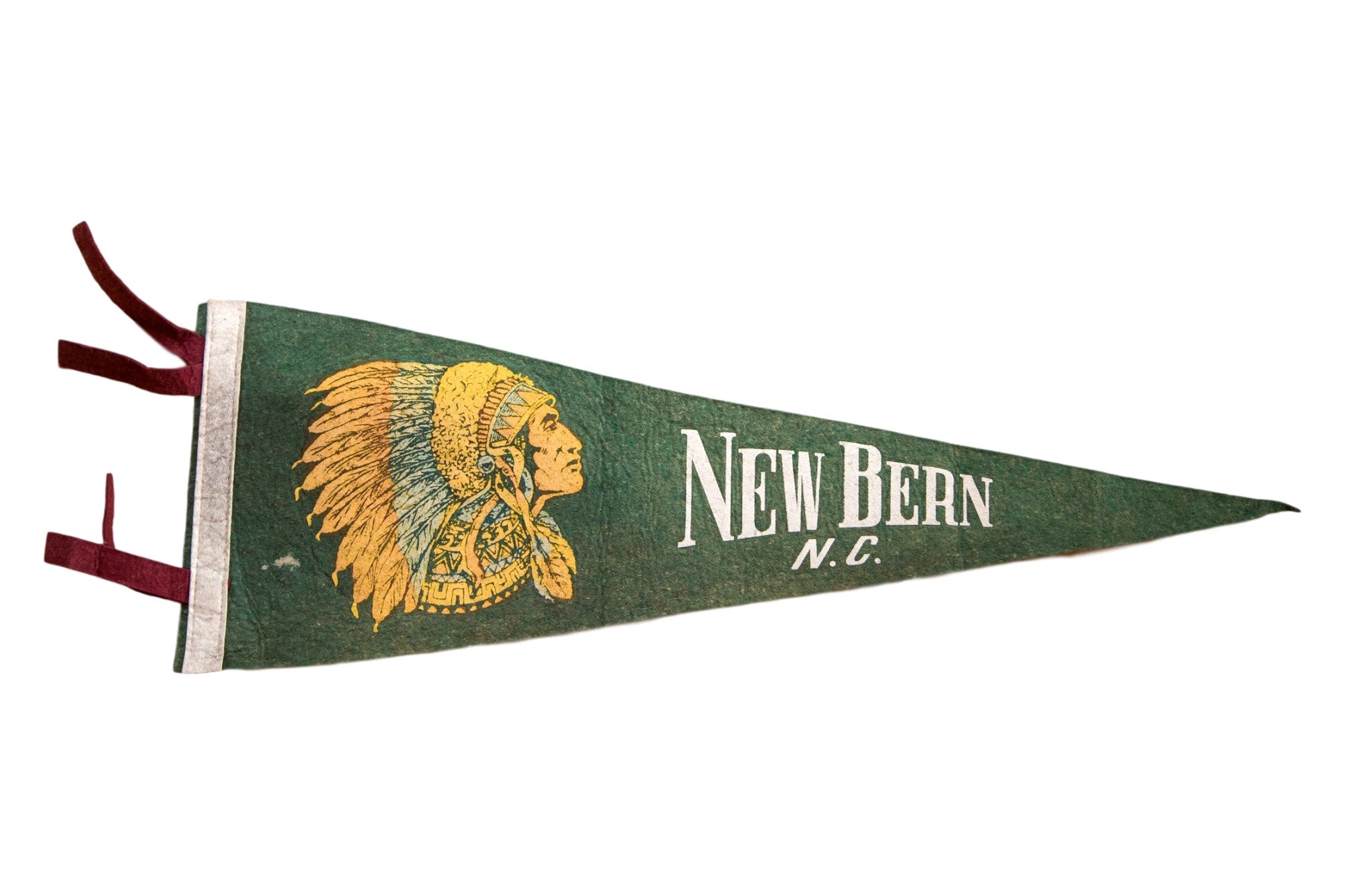 Vintage New Bern North Carolina Felt Flag